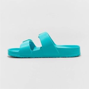 Shade & Shore | Shoes | Neida Eva Two Band Footbed Slide Sandals Shade ...